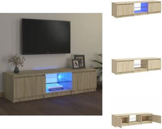 vidaXL Vidaxl - Meuble tv avec lumières led chêne sonoma 140x40x35,5 cm - Meuble Tv - Meuble Audio - Armoire Tv - Télévision Murale - Luminaire Led