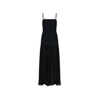Hunza G Hybrid Kleid A Crinkle Georgette - - Dresses - Damen - Schwarzk - ONE SIZE