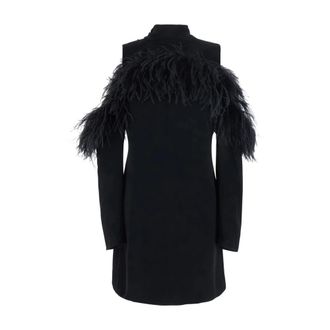 P.A.R.O.S.H. Feathers Dress - - Dresses - Damen - Schwarzk - S