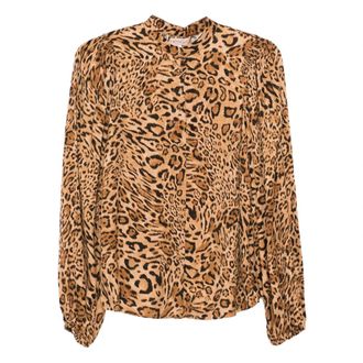 Twinset Jacquard Shirt mit Animal-Print - - Blouses & Shirts - Damen - Braun - M