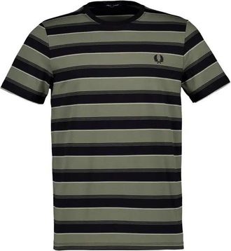 Fred Perry Herren T-Shirt gr&uuml;n gestreift