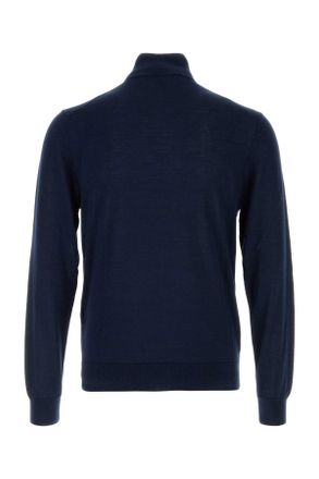 Etro Mens Navy Blue Wool Blend Sweater B0324 Exterior: Silk Maglieria