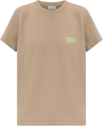 American Vintage Femme, Tops, Beige, Taille: 36 FR T-shirt Ykobow