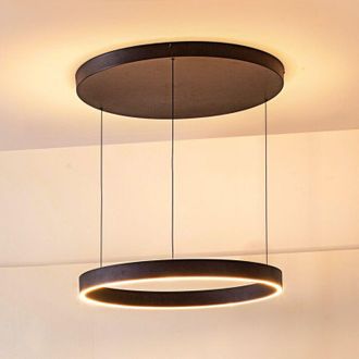 Lucande Neuwertig] Lucande Led H&auml;ngeleuchte Pendelleuchte Lampe Schwarz Eisen &oslash; 60 Cm Dimmbar B-Ware