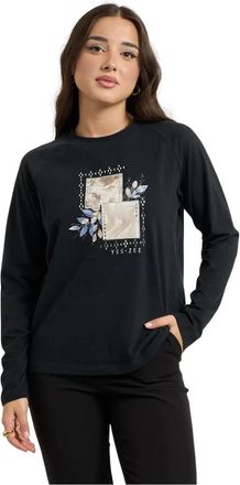 Yes-Zee YES Zee, Femme, Tops, Noir, Taille: 38 FR Long Sleeve Top