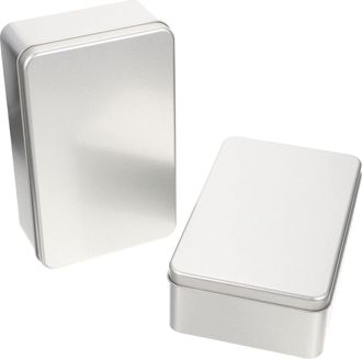 Hemoton 2 St&uuml;ck in Zinndose, rechteckig, Metallbox mit Deckeln, Beh&auml;lter f&uuml;r leere Keksdosen aus Metall, Verpackung Organizer zur Aufbewahrung
