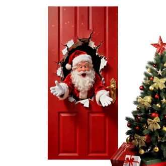 Generic Weihnachts-T&uuml;rdekoration, Polyester, 2D-R&uuml;ckseite, Weihnachtsmann-T&uuml;rbanner, f&uuml;r Kitchens, Badezimmer, Schlafzimmer, Kinderzimmer, Klassenzimmer, Schu