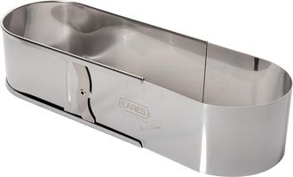 Lares Backform/Backrahmen oval mit Klemmung - Stollen- und Brotform - aus rostfreiem Edelstahl - verstellbare Länge - Größe: L: 27-40 B: 11 H: 7,5 cm - Made