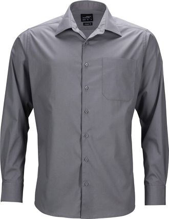 James & Nicholson Herren Mens Business Shirt Longsleeve Businesshemd, Grau (Steel), XXXX-Large