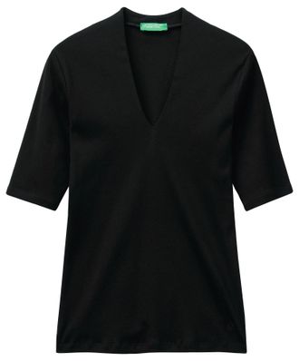 Benetton Damen 3ga2d400u T-Shirt, Schwarz, XX-Small