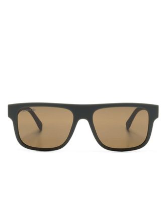 Lacoste lunettes de soleil &agrave; monture carr&eacute;e - Vert