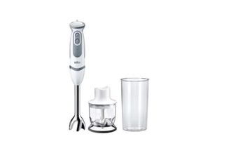 Braun MultiQuick 5 Vario MQ5220WH, Mixeur Plongeant, Mini Hachoir, Verre Doseur, Anti-Éclaboussure