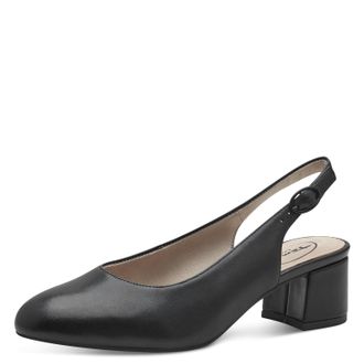 Tamaris Comfort Damen Slingpumps aus Leder Elegant, Schwarz (Black Nappa), 37 EU