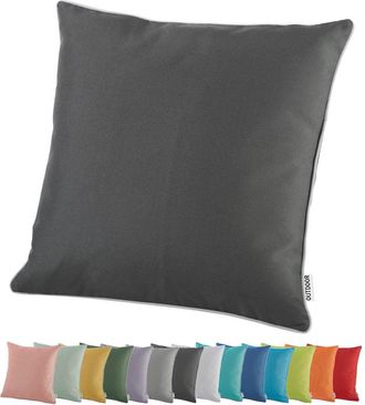 Heimtexland Outdoor Lounge Dekokissen Lotus Effekt wetterfest schmutz- und wasserabweisend Garten Kissen 45x45 Outdoorkissen Typ551 Anthrazit