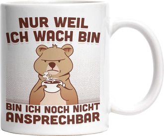 Jimbeels Nur weil ich wach bin bin ich noch nicht ansprechbar Quokka lustig bedruckte Kaffeetasse Lustige Sprüche Tasse