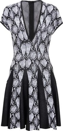 Balmain Snakeskin Jacquard Dress - - Dresses - Damen - Schwarzk - XS