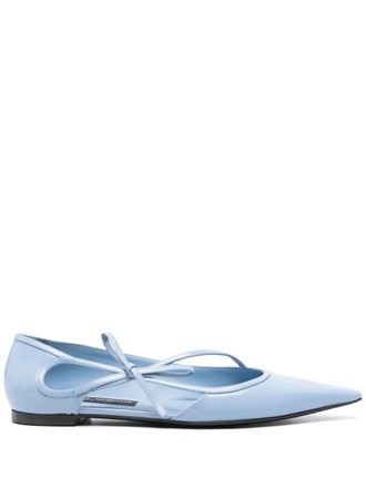 Dolce & Gabbana ballerines en cuir verni - Bleu
