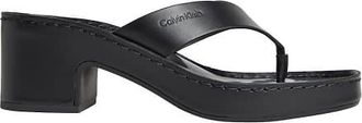 Calvin Klein Milana - Leder-Zehentrenner-Sandalen mit Absatz in Triple Black-Schwarz