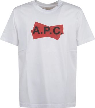 A.P.C. A.p.c., Homme, Tops, Blanc, Taille: S Scotch Rouge T-shirt