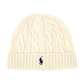 Polo Ralph Lauren Bonnet en laine et cachemire torsad&eacute; - Homme - Accessoires - Blanc - Taille: ONE Size