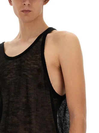 Rick Owens Knitted Wool Tank Top - Black