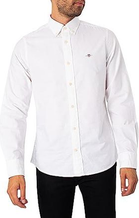 GANT Chemise Slim Oxford Classique pour Homme, Blanc, Standard, Blanc., L