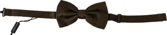 Dolce & Gabbana Brown Polka Dots Silk Adjustable Neck Papillon Men Bow Tie