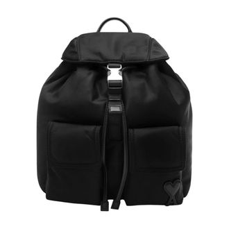 Ami Petit Sac &agrave; Dos Marcel &agrave; Rabat - Femme - Sacs - Noir - Taille: ONE Size