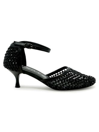 Elena Iachi Sandalen - R15 Black Leather/Glitter Sandals - Gr. 40 (EU) - in Schwarz - f&uuml;r Damen