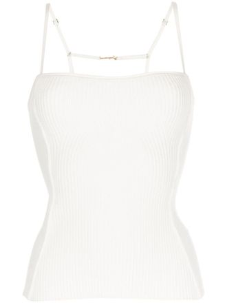 Jacquemus robe Sierra en maille nervurée - Blanc