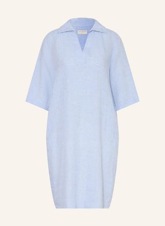 Milano Milano Italy Leinenkleid Mit 3/4-Arm blau