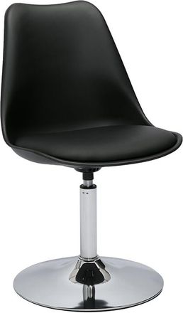 Miliboo Designstuhl, drehbar, Schwarz und verchromtes Metall Steevy V2