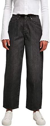 Urban Classics Ladies High Waist Wide Leg Cropped Denim Pants Pantalons, Black Washed, 28 Femme