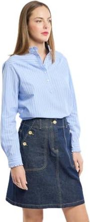 Armor Lux Blouse, Rayures Bleu Clair/Orchid, Small Femme