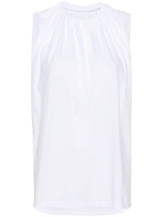 Maison Margiela haut en coton à fronces - Blanc