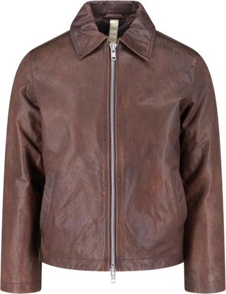 Sunflower Leder Rei&szlig;verschlussjacke