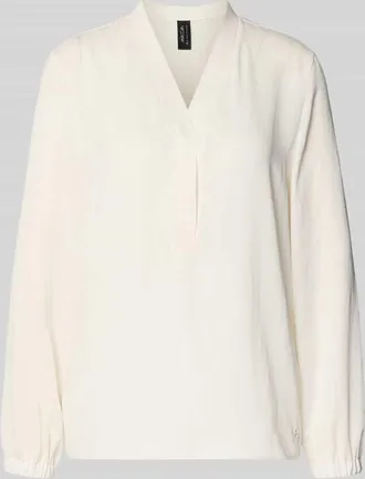 Marc Cain Bluse mit V-Ausschnitt und Label-Detail