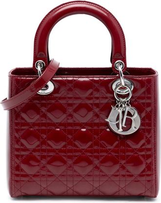 Dior 2010 Medium Patent Cannage Lady Dior satchel - Rot