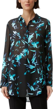 Comma Damen 60.2.61.10.100.2137103 Bluse, 99B4 schwarz, 42