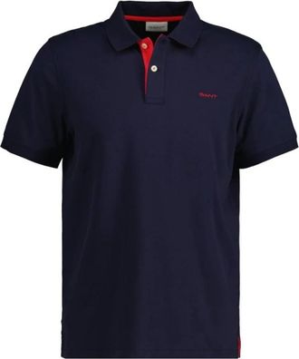 GANT Homme, Tops, Bleu, Taille: M Polo Piqu&eacute; Contrast&eacute;