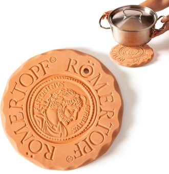 R&ouml;mertopf R&ouml;mertopf Hei&szlig;-Kalt-Toni &Oslash; 19 cm - multifunktionaler Untersetzer & W&auml;rmespeicher aus Naturton - als Br&ouml;tchenw&auml;rmer, K&uuml;hlplatte oder Servierunterlage n