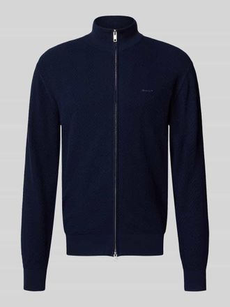 GANT Regular Fit Strickjacke aus Baumwoll-Woll-Mix Modell HERRINGBONE TEXTURE ZIP