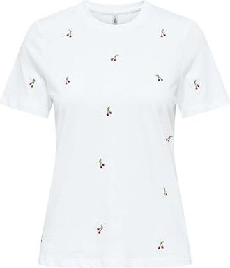 Only Onlketty Life S/S O-Neck Top Box CS JRS, Blanc éclatant, L Femmes