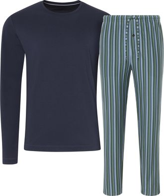 Jockey Herren Night and Day Long Pyjama, Jockey Blue, XL