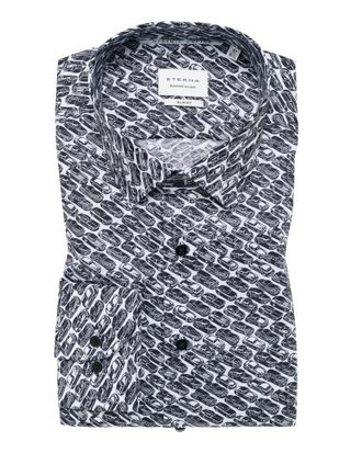Eterna B&uuml;gelfreies Baumwollhemd mit Print, Slim Fit in