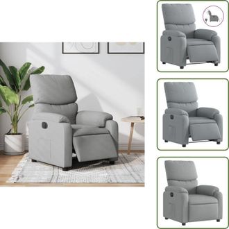 vidaXL Relaxsessel Elektrisch Hellgrau Stoff - Fernsehsessel - Elektrischer Recliner - Relaxsessel - Bequeme Lounge Chair - R&uuml;ckenlehne Verstellbar