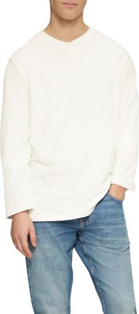 QS by s.Oliver Gewaschenes Henley-Longsleeve in Strukturjersey
