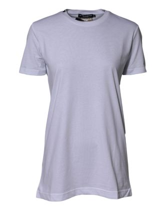 Dolce & Gabbana Womens White Cotton Goodluck 2023 Crew Neck T-Shirt