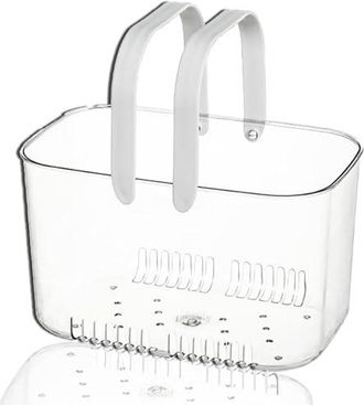 Generic Panier de douche Style minimaliste mignon grande capacit&eacute; &eacute;tanche conception creuse portable salle de bain panier de rangement de douche transparent a