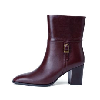 Cesare Gaspari Bottines chic &agrave; talons carr&eacute;s - Femme - Chaussures - Rouge - Taille: 39 EU